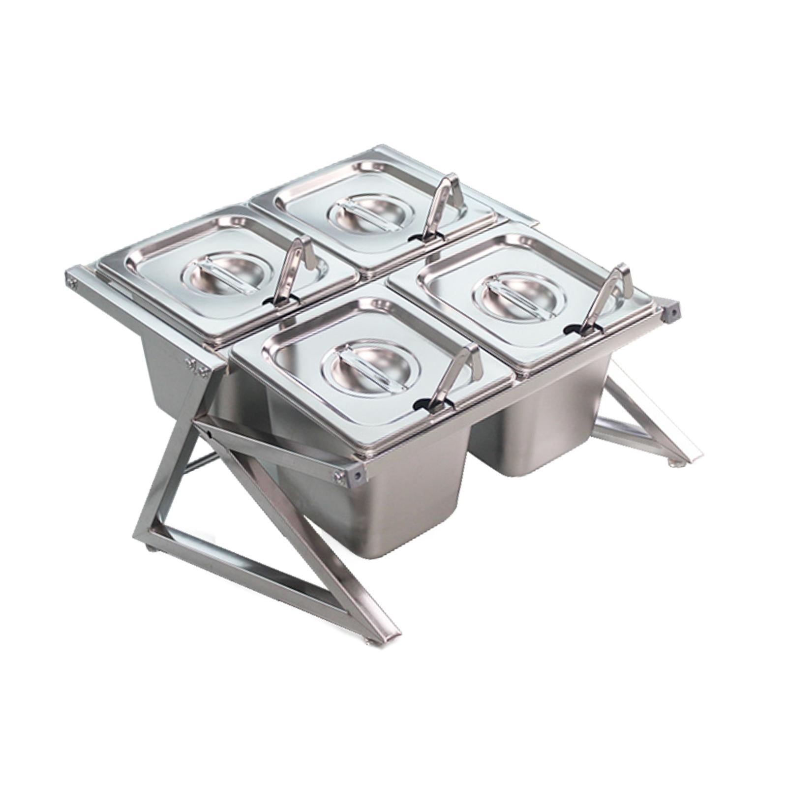 LOVIVER Chilled Condiment Server Ice Chilled Serving Tray with Spoon ...