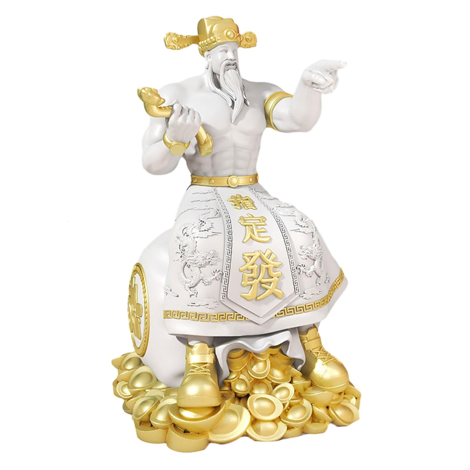 LOVIVER Chinese Cai Shen Statue Fortune God Statue Chinese Sculpture ...