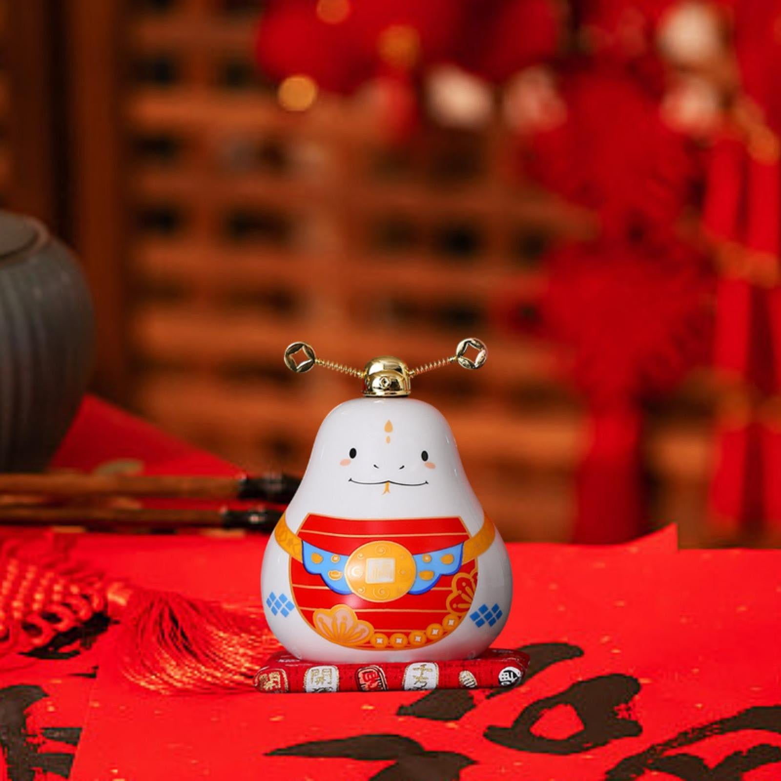 LOVIVER Chinese New Year Piggy Bank Ceramic Sculpture Ornament Tabletop ...