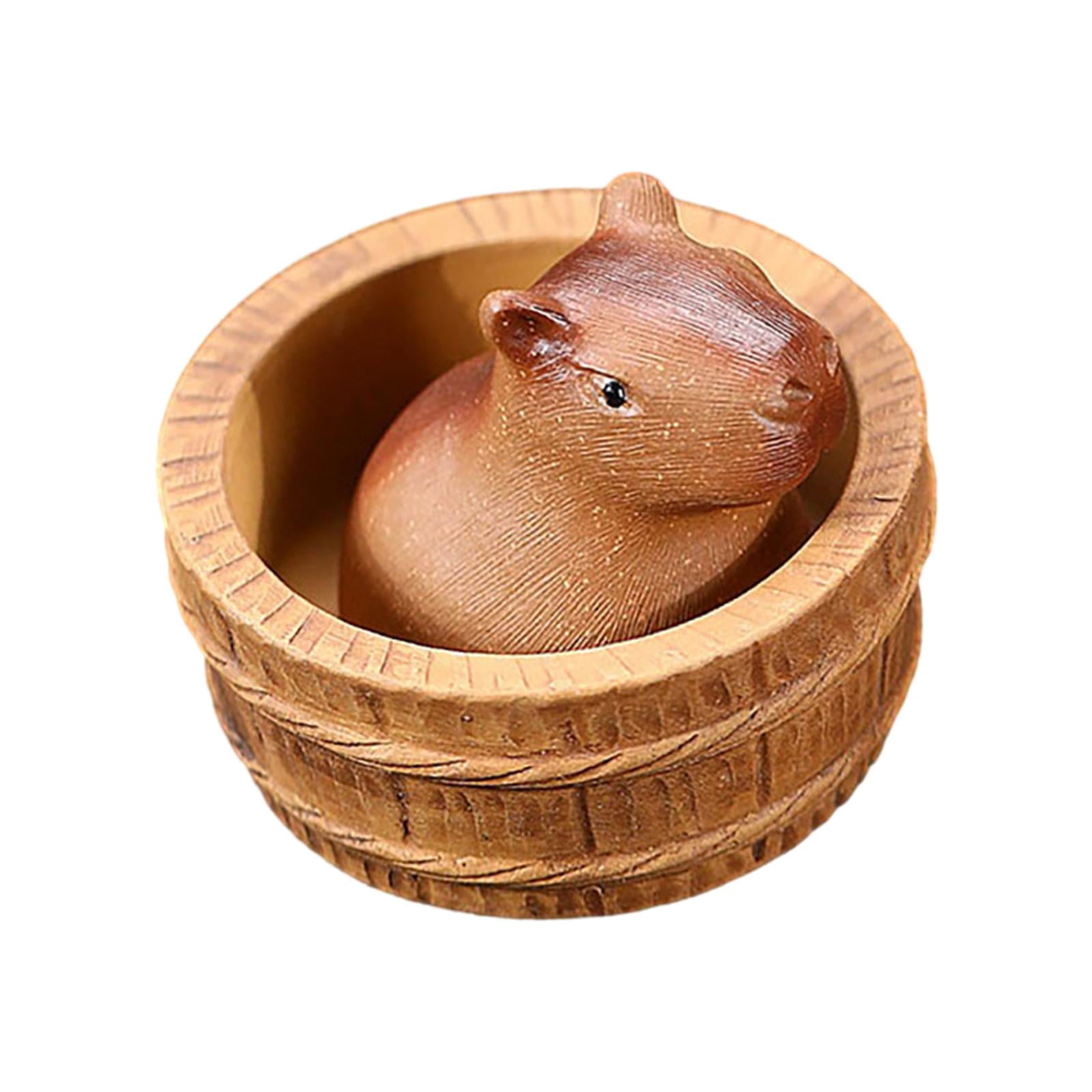 LOVIVER Clay Capybara Mini Tea Pet Figurine Kung Fu Tea Pet Model ...