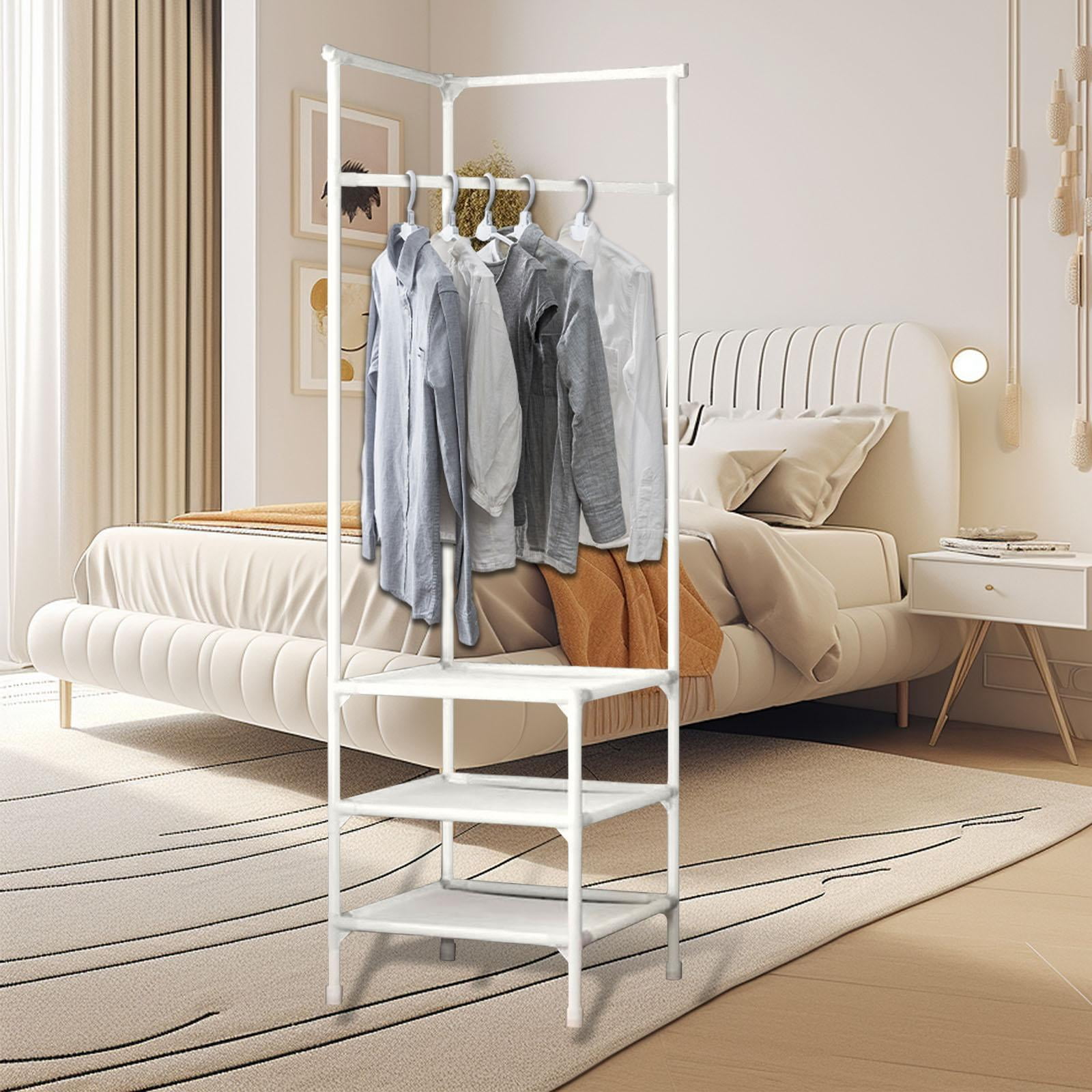 LOVIVER Coat Rack Storage Shelf Floor Bedroom Shelf Closet Organizer ...