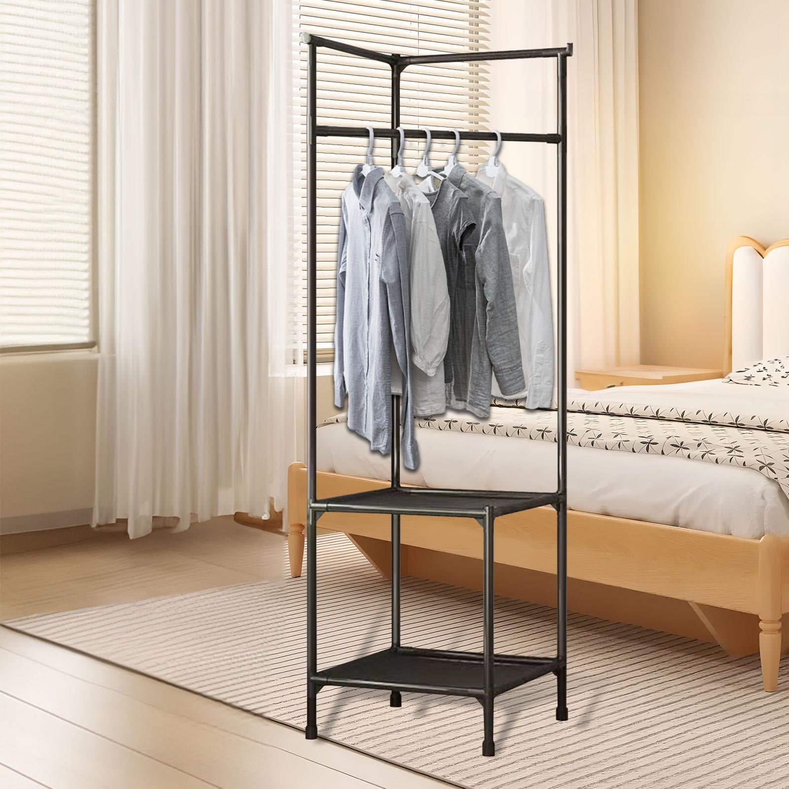 LOVIVER Coat Rack Storage Shelf Floor Bedroom Shelf Closet Organizer ...