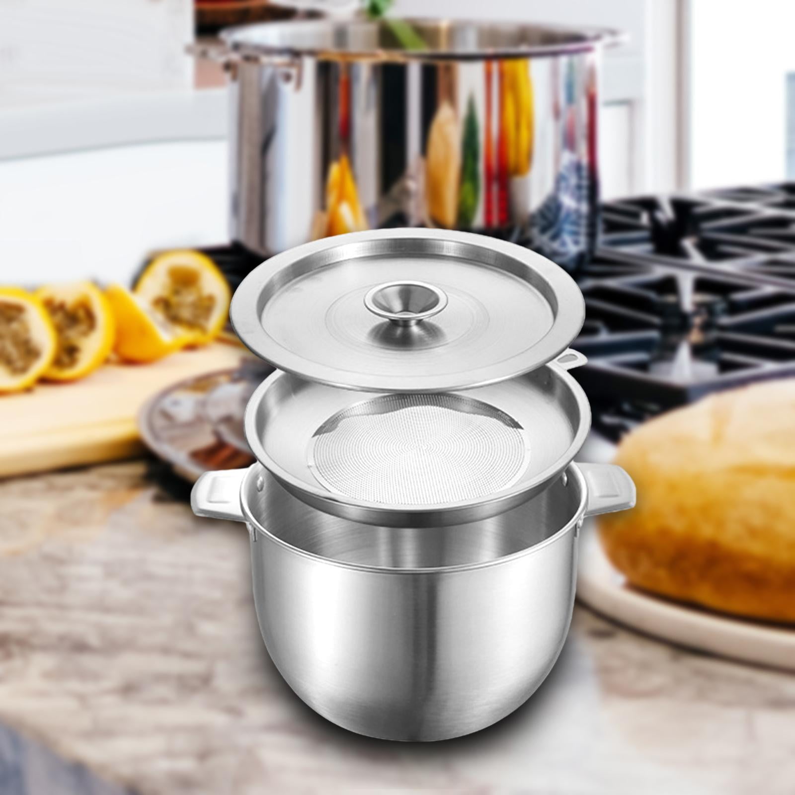 LOVIVER Container Deep Fryer Multiuse Kitchen Oil Filters Bottle ...