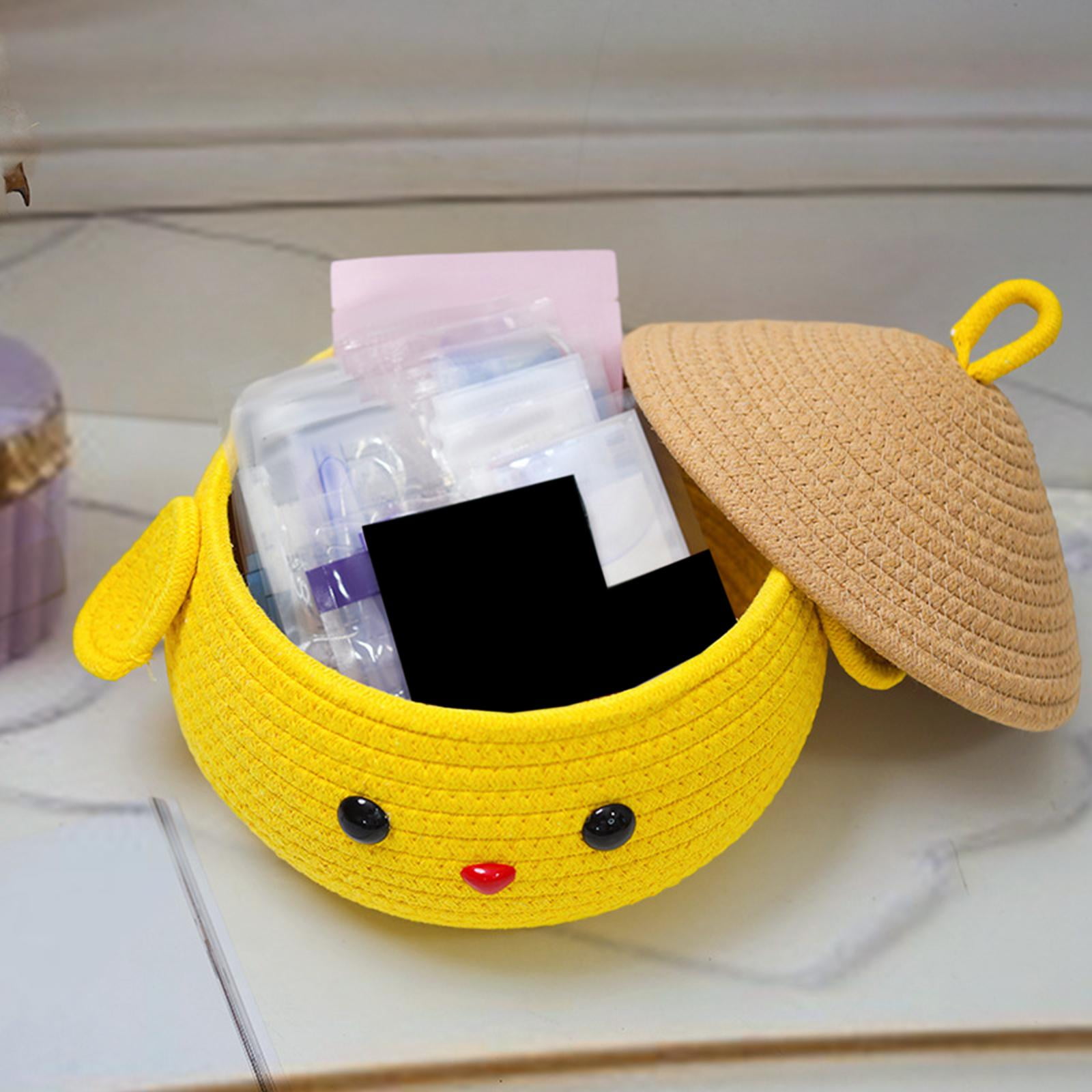 LOVIVER Cotton Rope Storage Cute Dog Container Cartoon Round with Lid ...