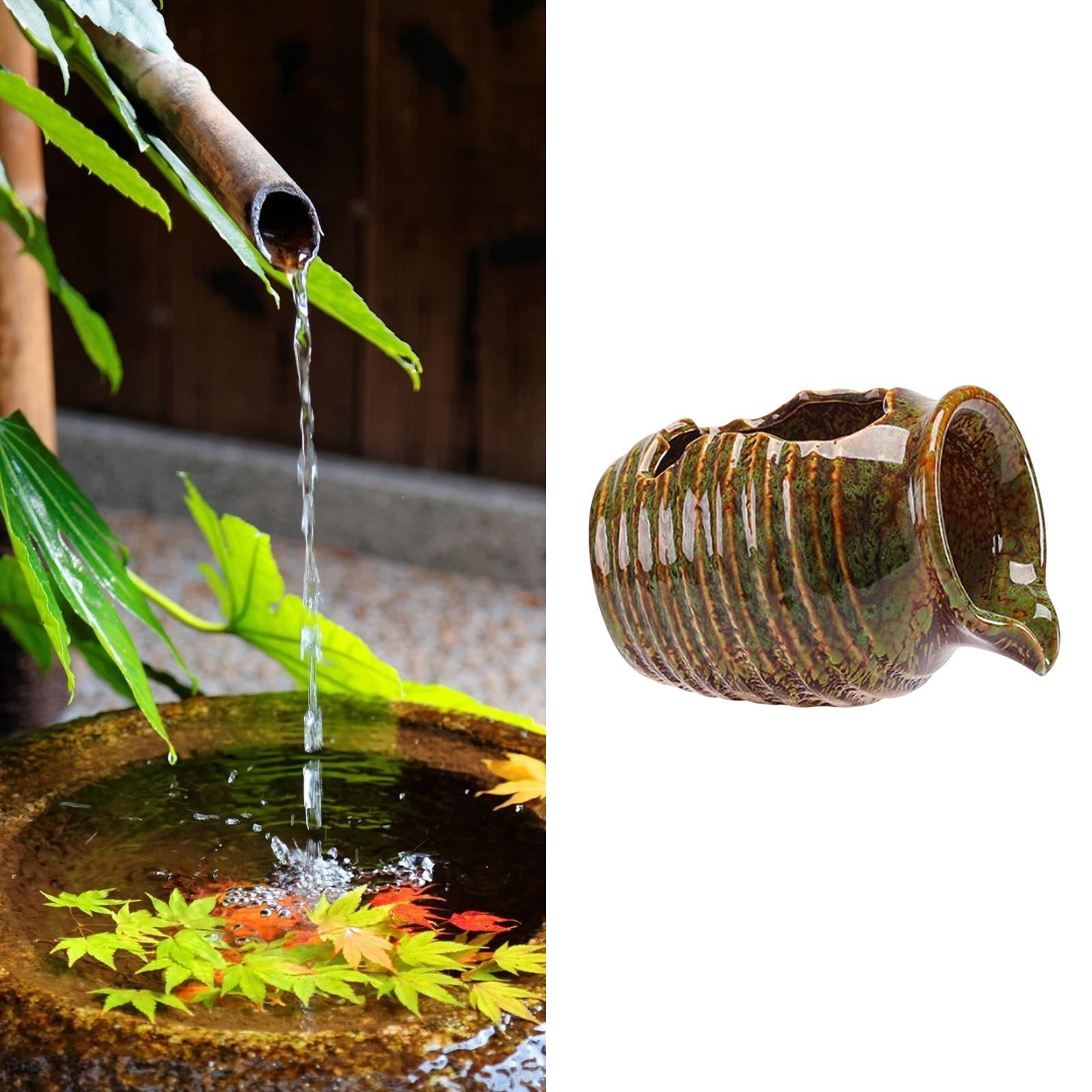 LOVIVER Decorative Ceramic Jar Waterfall Desktop Water Jar Circulating ...