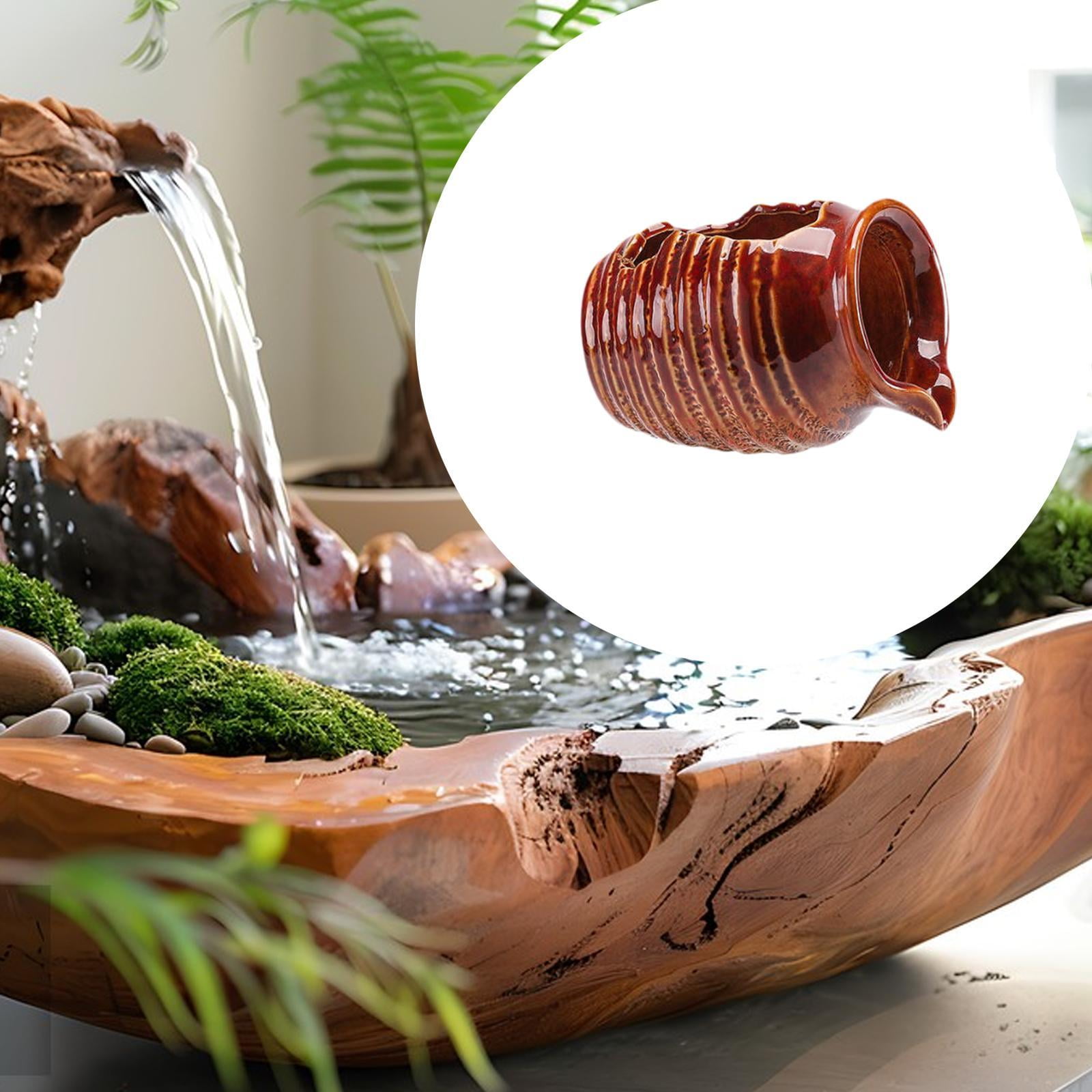 LOVIVER Decorative Ceramic Jar Waterfall Desktop Water Jar Circulating ...