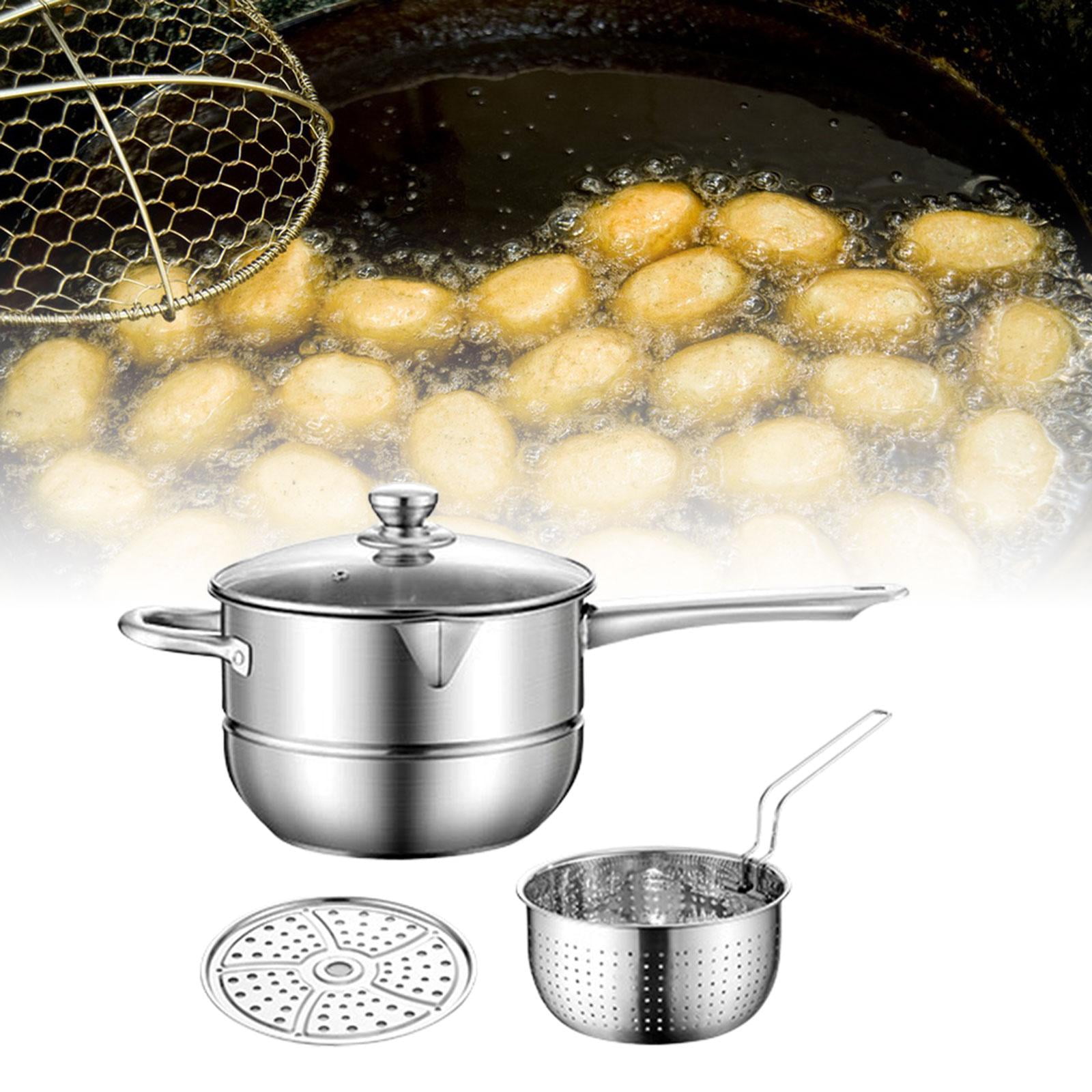 LOVIVER Deep Fryer Set Frying Basket Cookware Cooking Boiling Pot ...