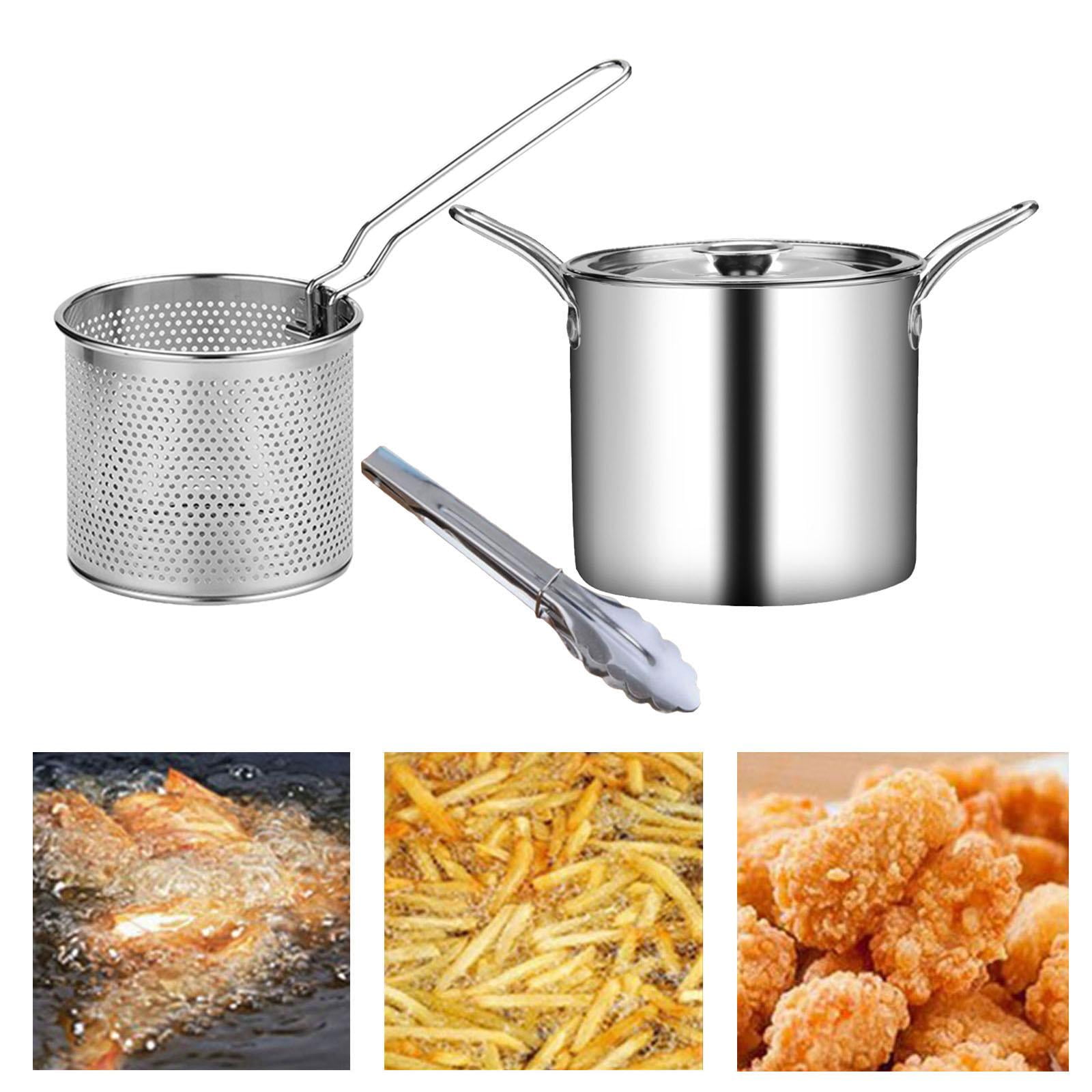 LOVIVER Deep Frying Pot Frying Basket, Cookware Stainless Steel Soup ...