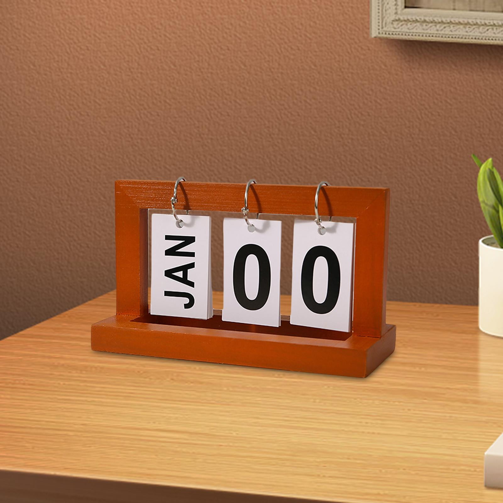 LOVIVER Desk Calendar Desktop Calendar Artwork Vintage Standing Desktop ...