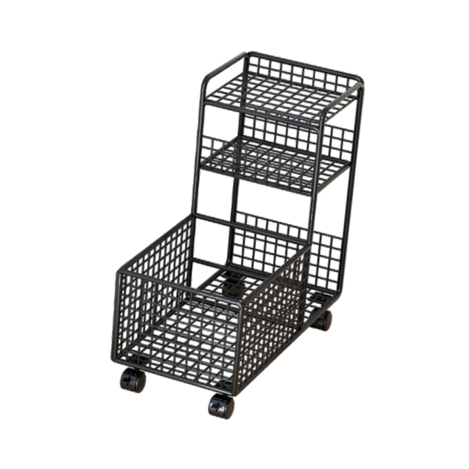LOVIVER under Desk Utility Cart Mobile Rolling Cart Lightweight Metal ...