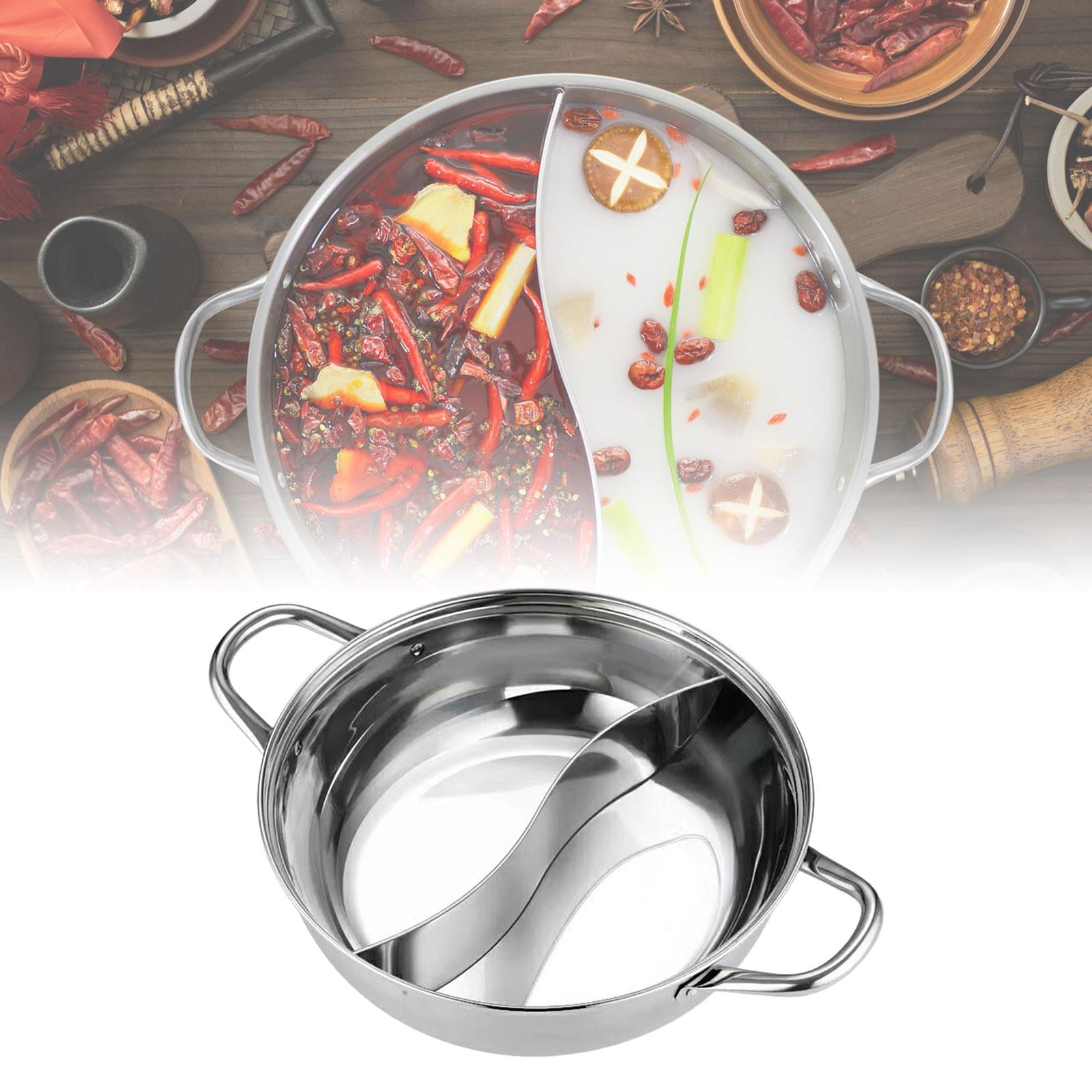 LOVIVER Divided Hot Pot Pan Shabu Shabu Divider Hot Pot for Camping ...