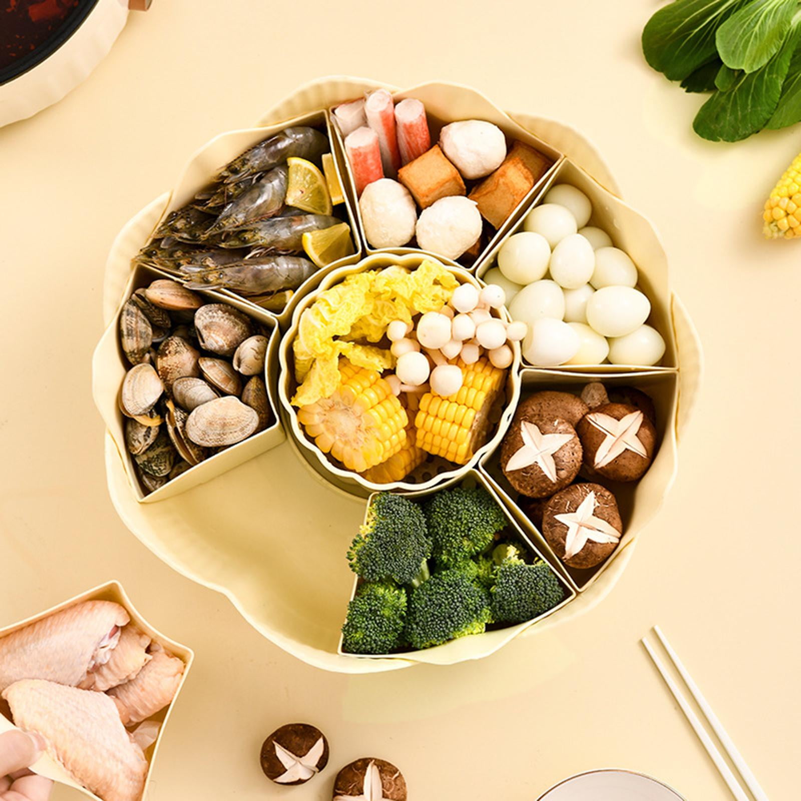 LOVIVER Divided Serving Dishes Divided Serving Pot 8 Compartments 360 ...