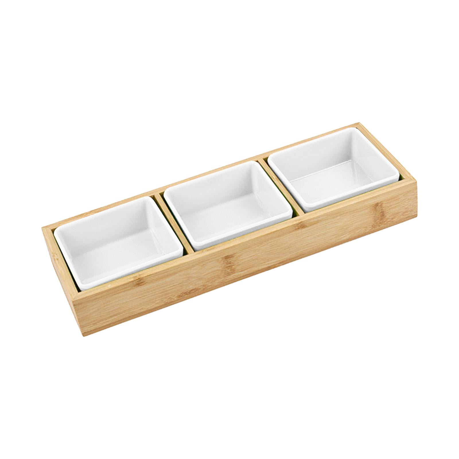 LOVIVER Divided Serving Platter Appetizer Serving Tray with Storage ...