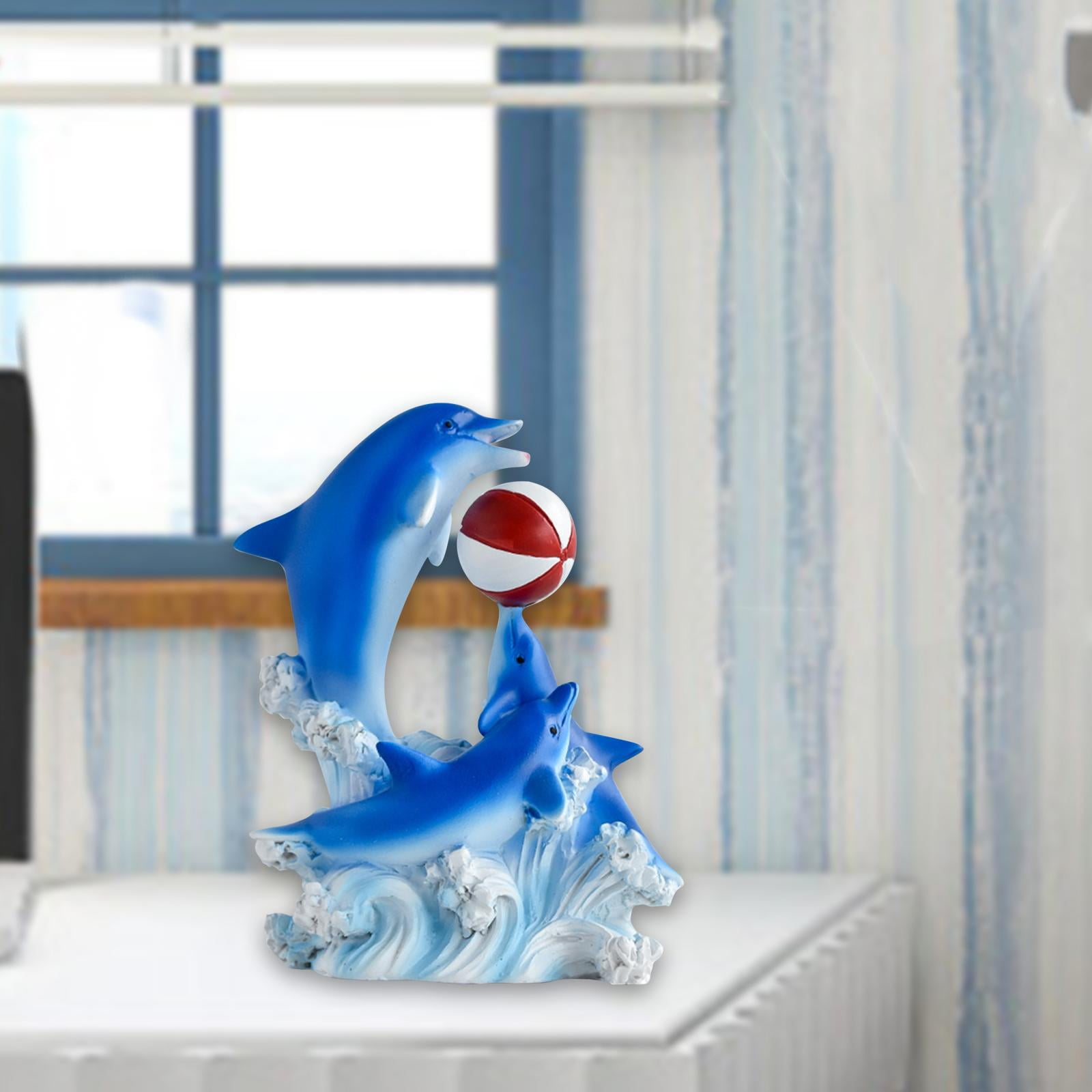 LOVIVER Dolphin Statue Figurine Collectible Decorations Desk Cake ...