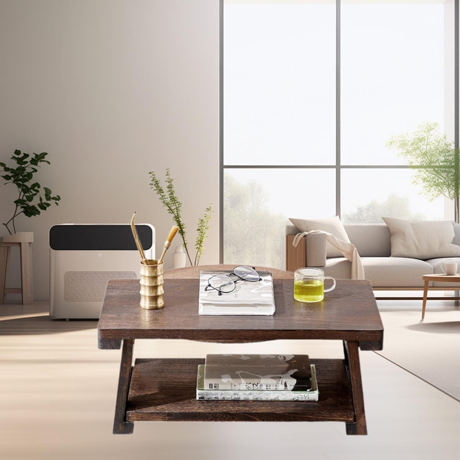 LOVIVER Floor Table,Floor Desk,Japanese Tea Table Wooden Folding Desk ...