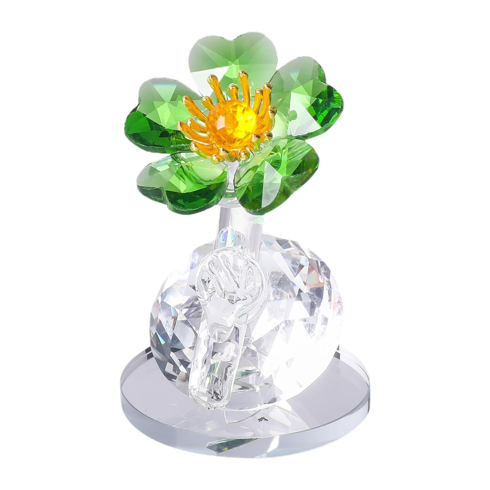 LOVIVER Flower Ornament Sculpture Craft Art Decor Transparent Figurine ...