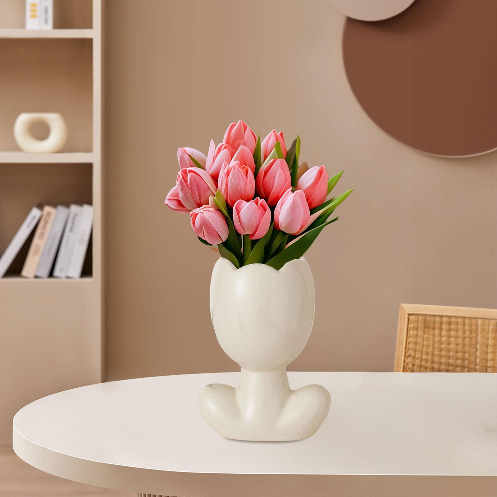 LOVIVER Flower Vase,Ceramic Planter Vase,Bud Vase, Table Flower Pots ...