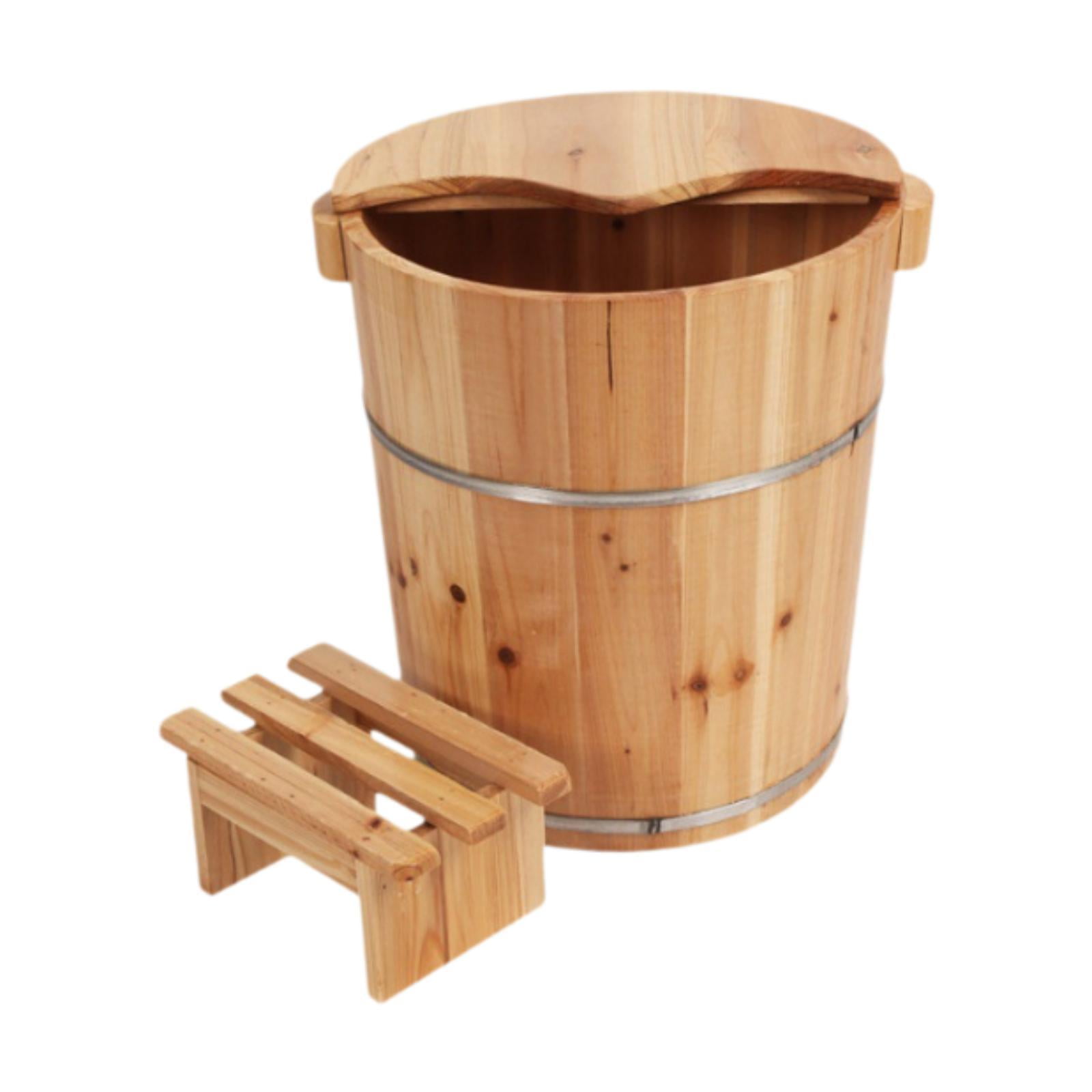 LOVIVER Foot Bath Tub Foot Basin Wooden Portable Massage Sturdy Feet ...