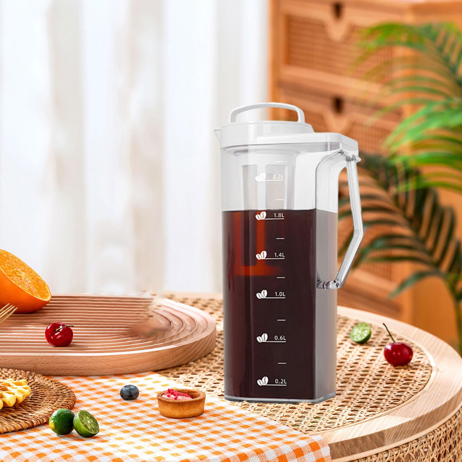 LOVIVER Fridge Water Pitcher with Lid with Scale for Hot/Cold Beverage ...
