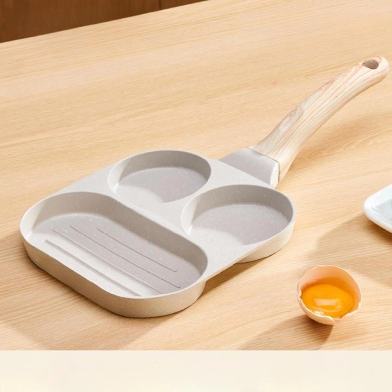 LOVIVER Fried Egg Cooker Sturdy 3 in 1 Breakfast Pan Divided Frying Pan ...