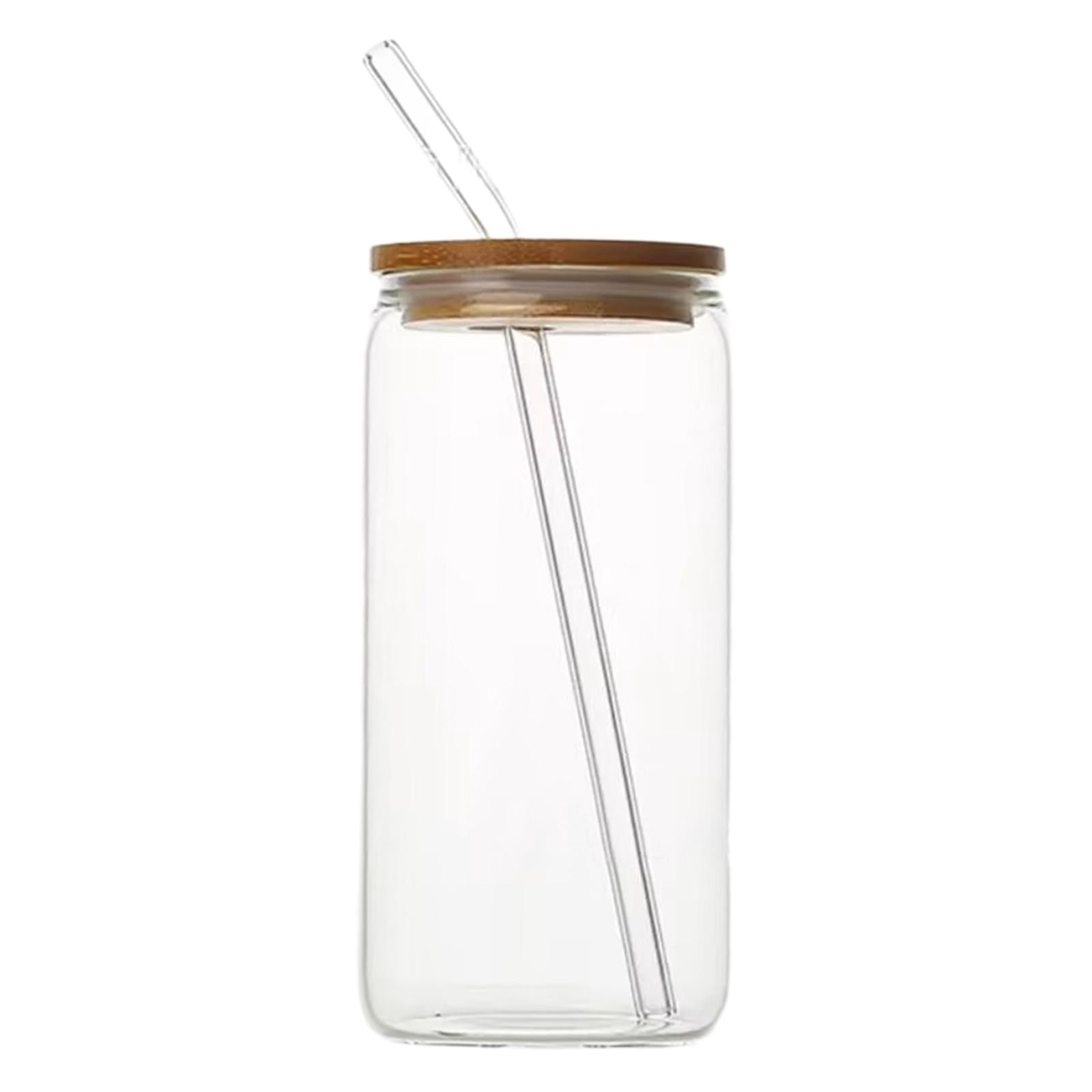 LOVIVER Glass Bubble Tea Cup Drinking Glasses with Lid Transparent ...