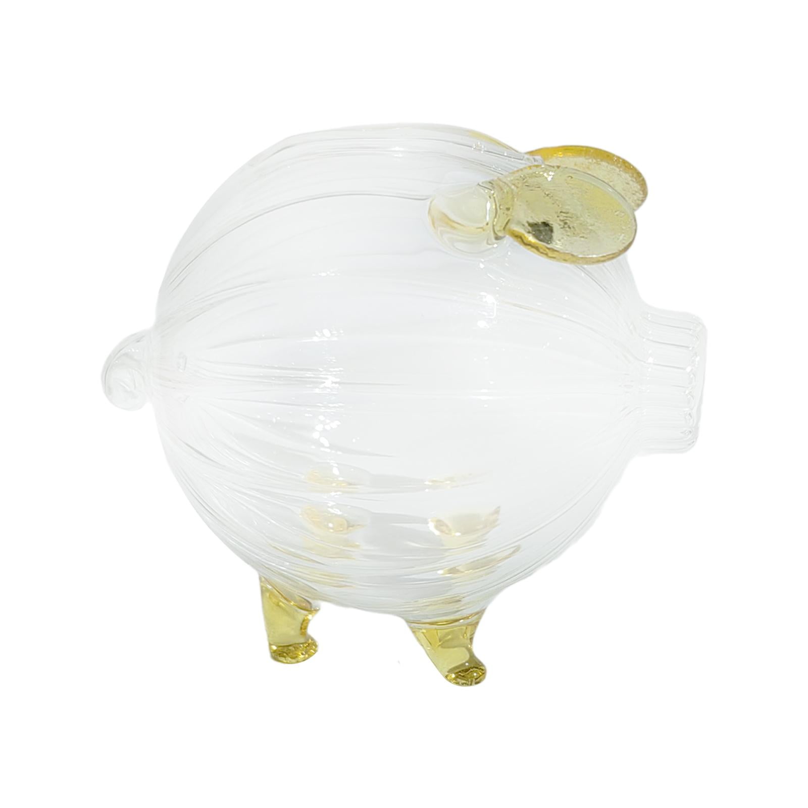 LOVIVER Glass Pig Piggy Bank Cute Piggy Bank Funny Money Bank Ornament ...