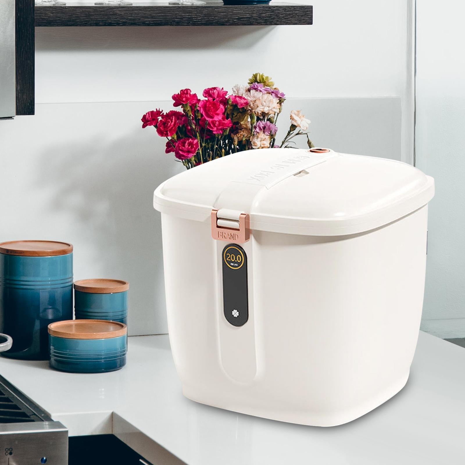 LOVIVER Grain Rice Container Sealed Grain Storage Flour Bin Household ...