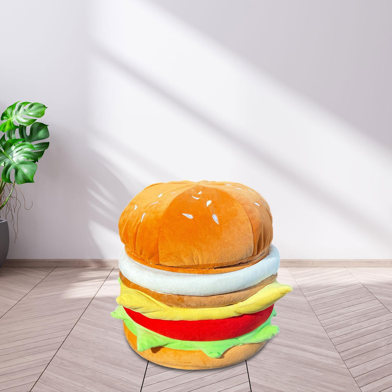 LOVIVER Hamburger Shaped Stool Shoe Changing Stool Decorative Compact ...