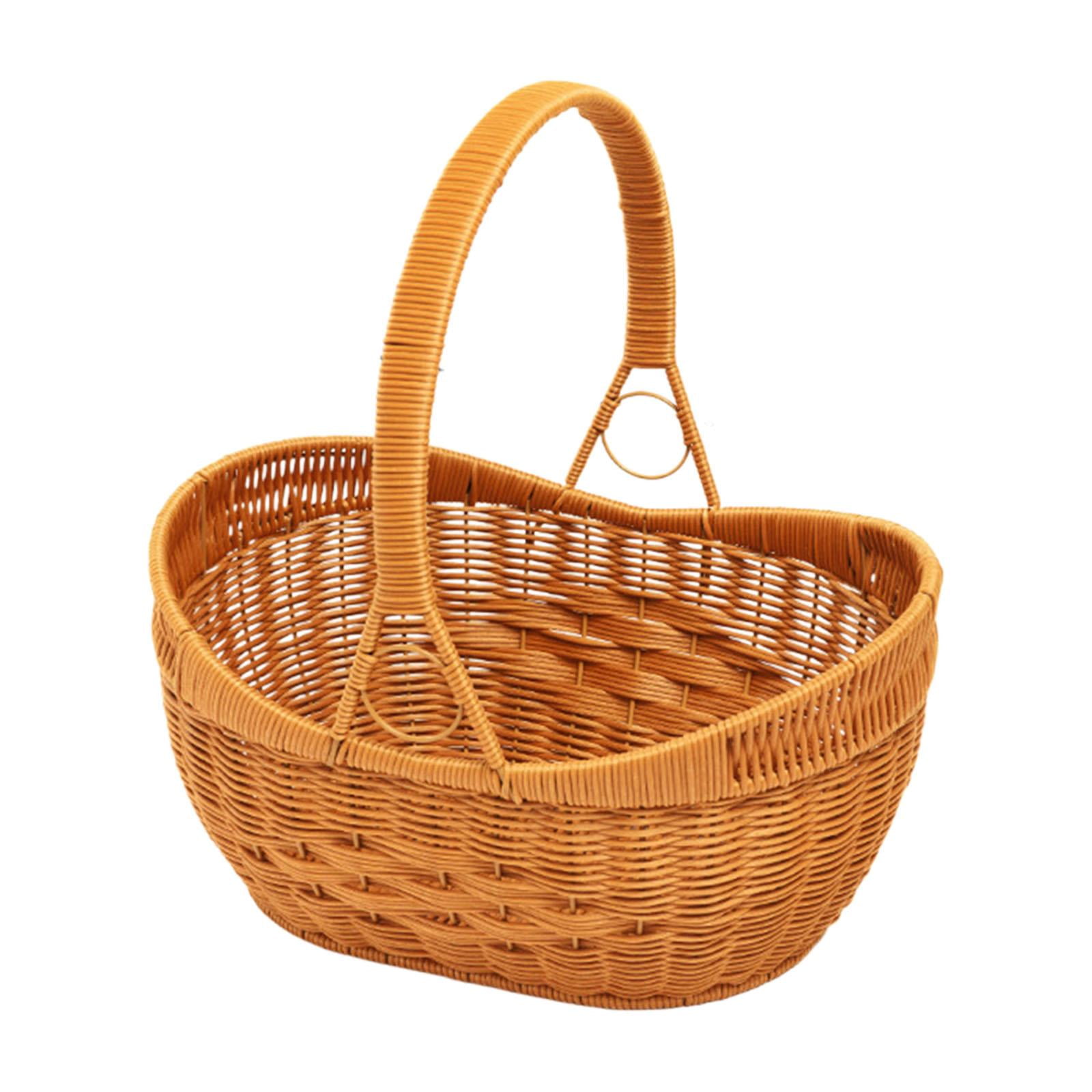LOVIVER Handwoven Basket Picnic Basket Picking Basket Storage Basket ...