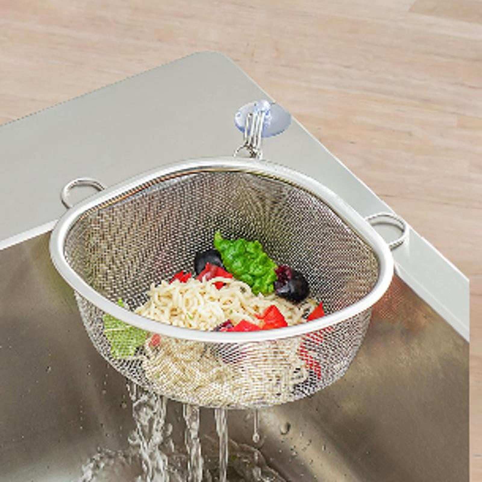 LOVIVER Hanging Sink Basket Corner Sink Strainer Multifunction Quick ...