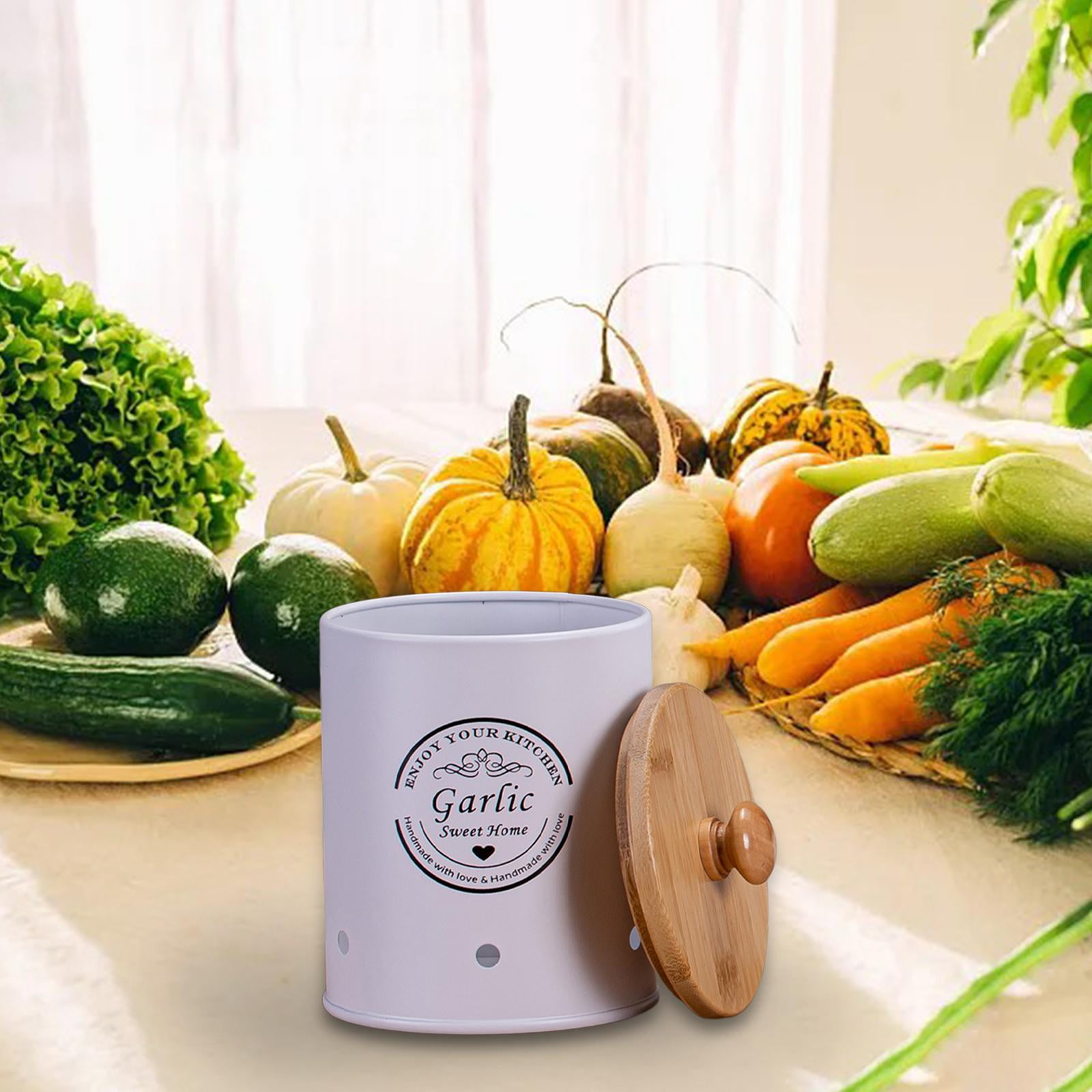 LOVIVER Kitchen Storage Canister Vegetables Storage Bin Rustic with ...