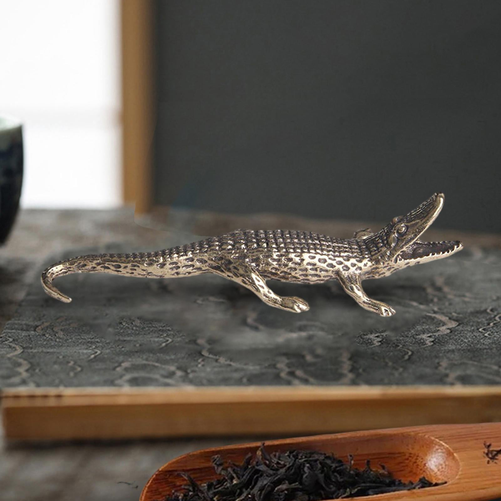 LOVIVER Mini Alligator Sculpture Brass Burner Table Decoration Cute ...