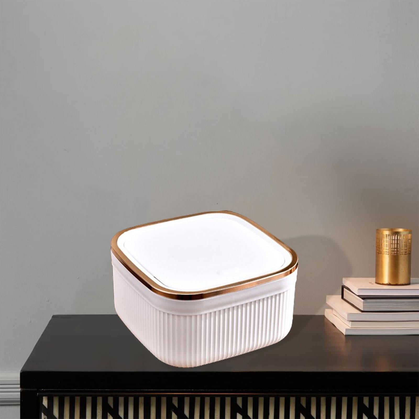 LOVIVER Mini Trash Can Desk Trash Bin Multipurpose Modern Small Storage ...