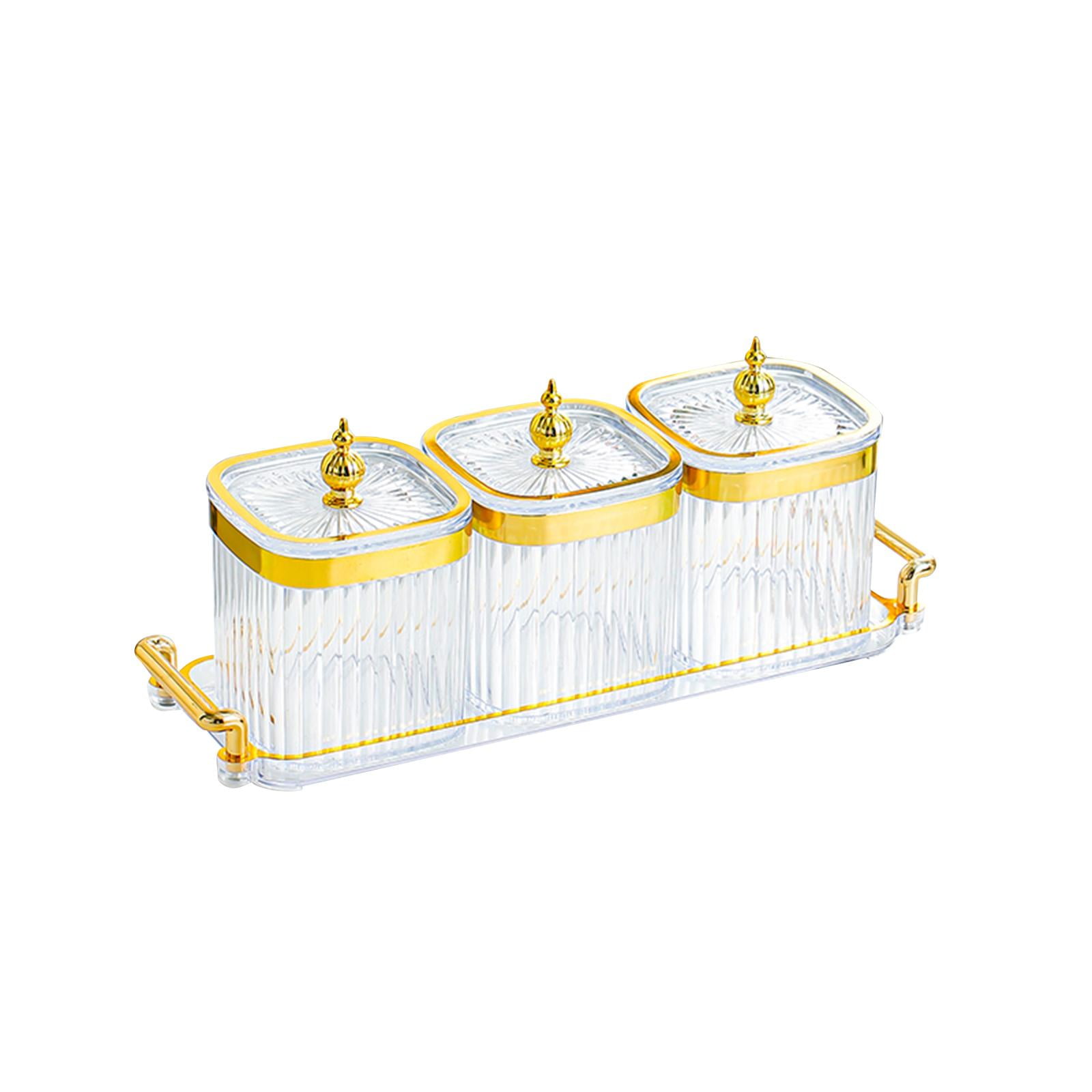 LOVIVER Nordic Dried Fruit Dish 3 Compartment Food Storage Removable ...