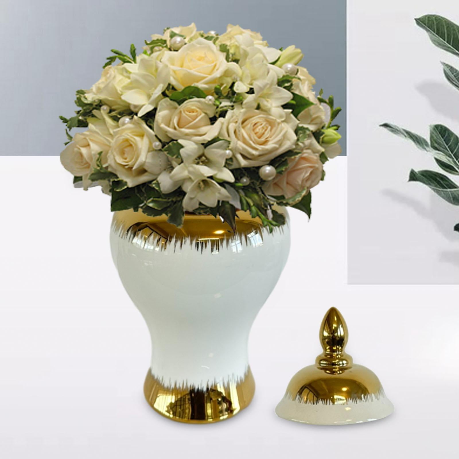 LOVIVER Porcelain Vase Container Jar with Lid Ornament Handmade ...