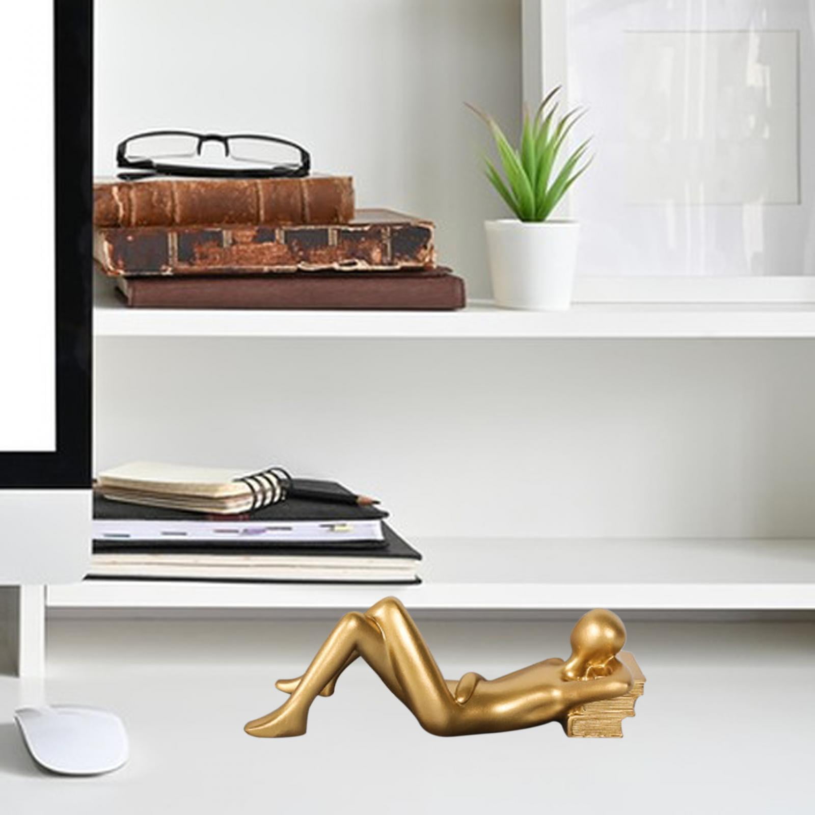 LOVIVER Resin Thinker Statue Golden Decor Collectible Creative Tabletop ...