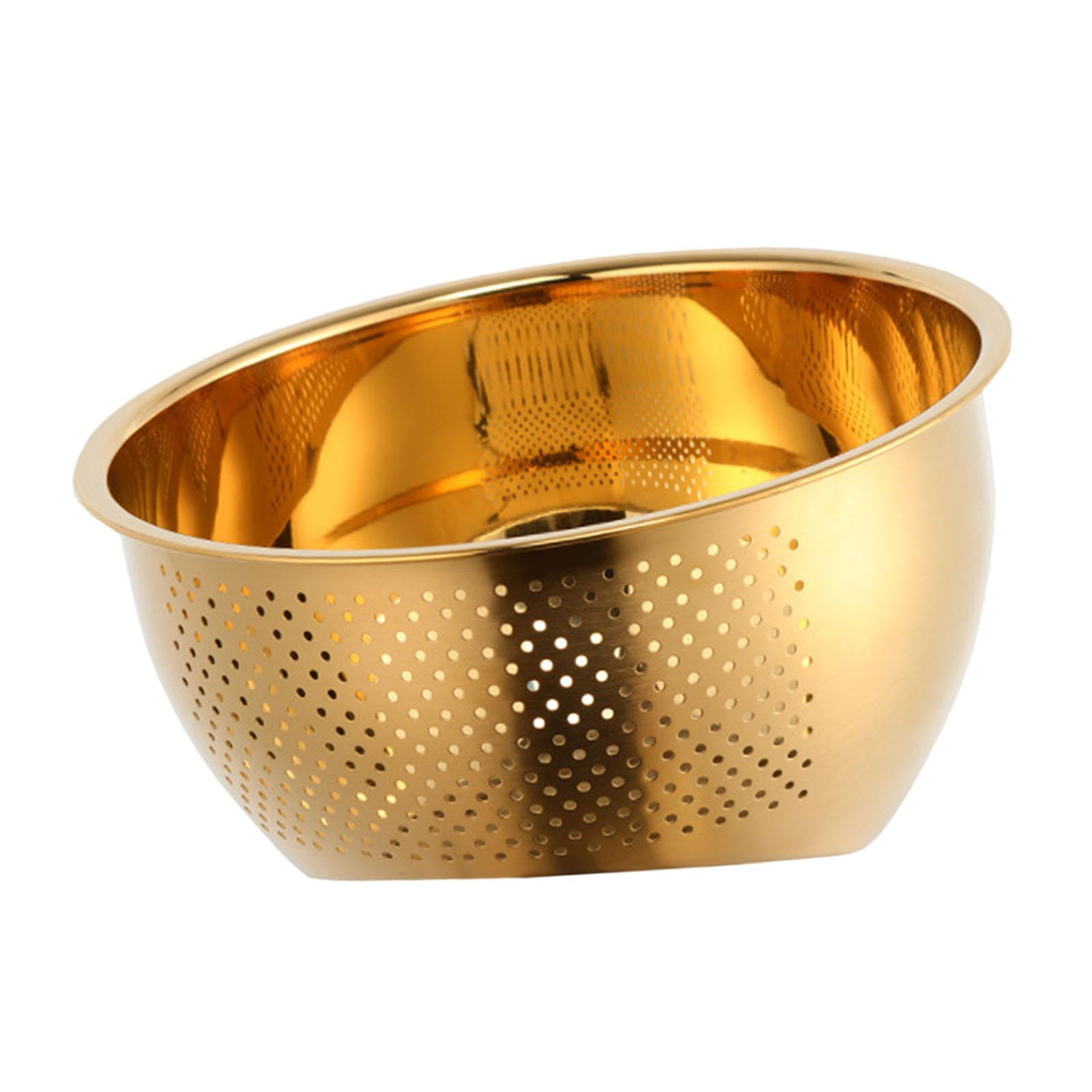 LOVIVER Rice Washing Bowl with Side Drainers Stainless Steel Rinser ...