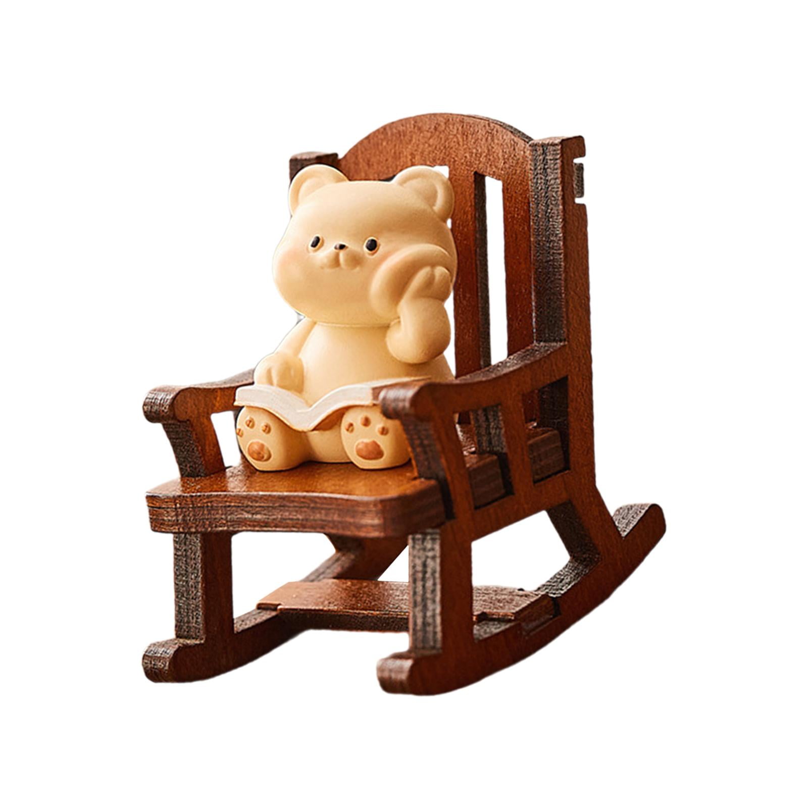 LOVIVER Rocking Chair Animal Figurine Cute Statue Cartoon Mini Desktop ...