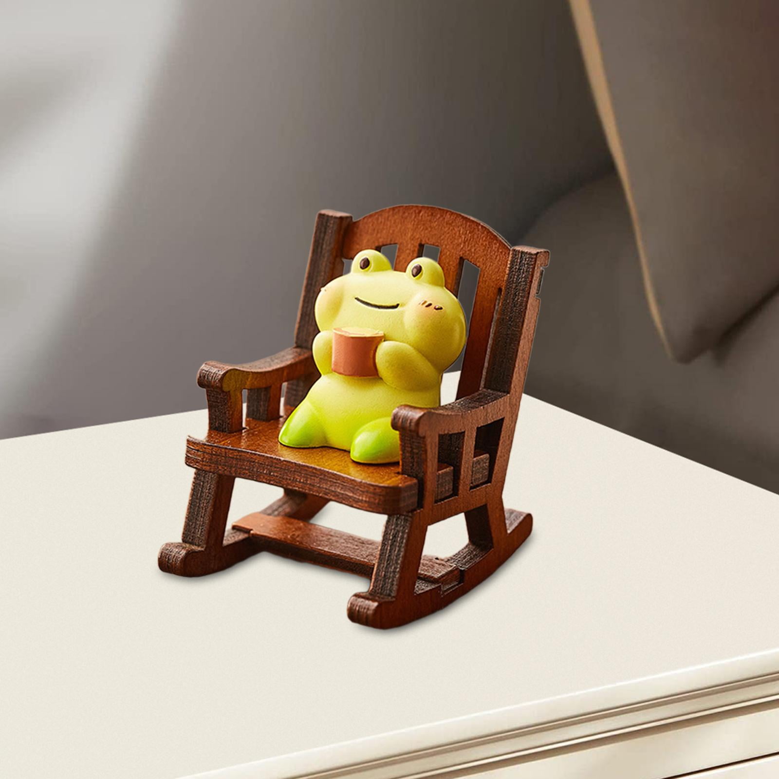 LOVIVER Rocking Chair Animal Figurine Cute Statue Cartoon Mini Desktop ...
