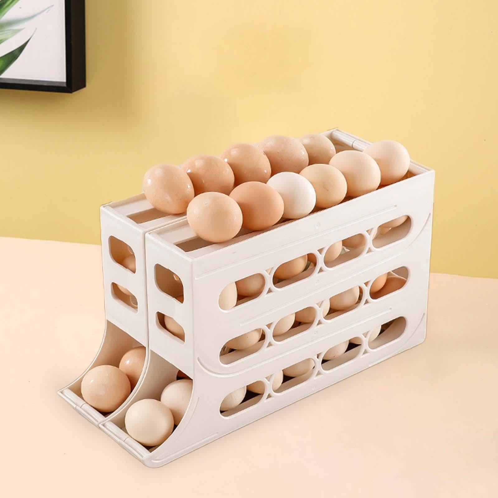 LOVIVER Rolling Egg Dispenser Egg Roller Organizer Bin Egg Tray Durable ...