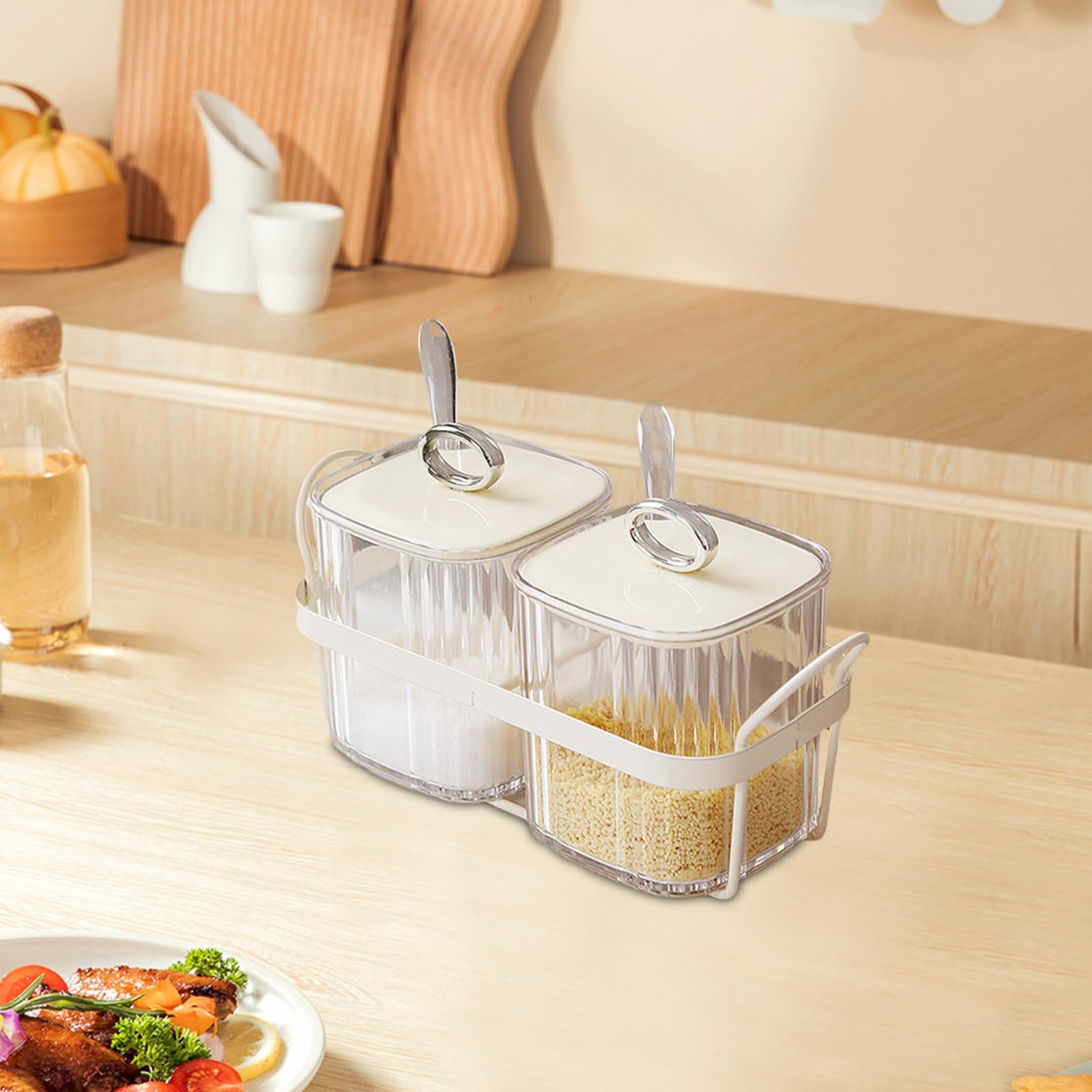 LOVIVER Set .Spice Shaker Jars .with Lids .Transparent .Nut and Candy ...