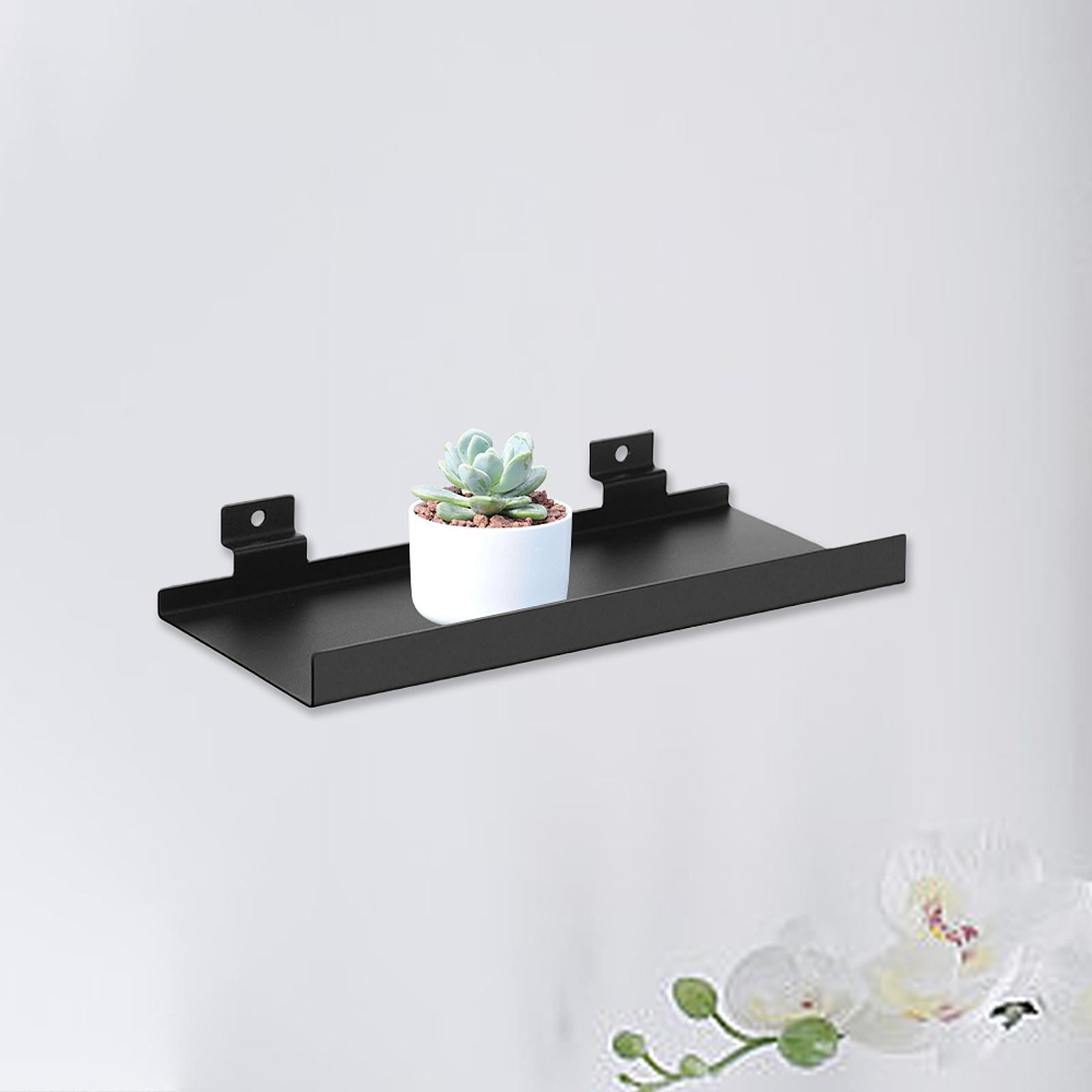 LOVIVER Shelf Black Metal Wall Mount Shelf for Study Room Bathroom ...