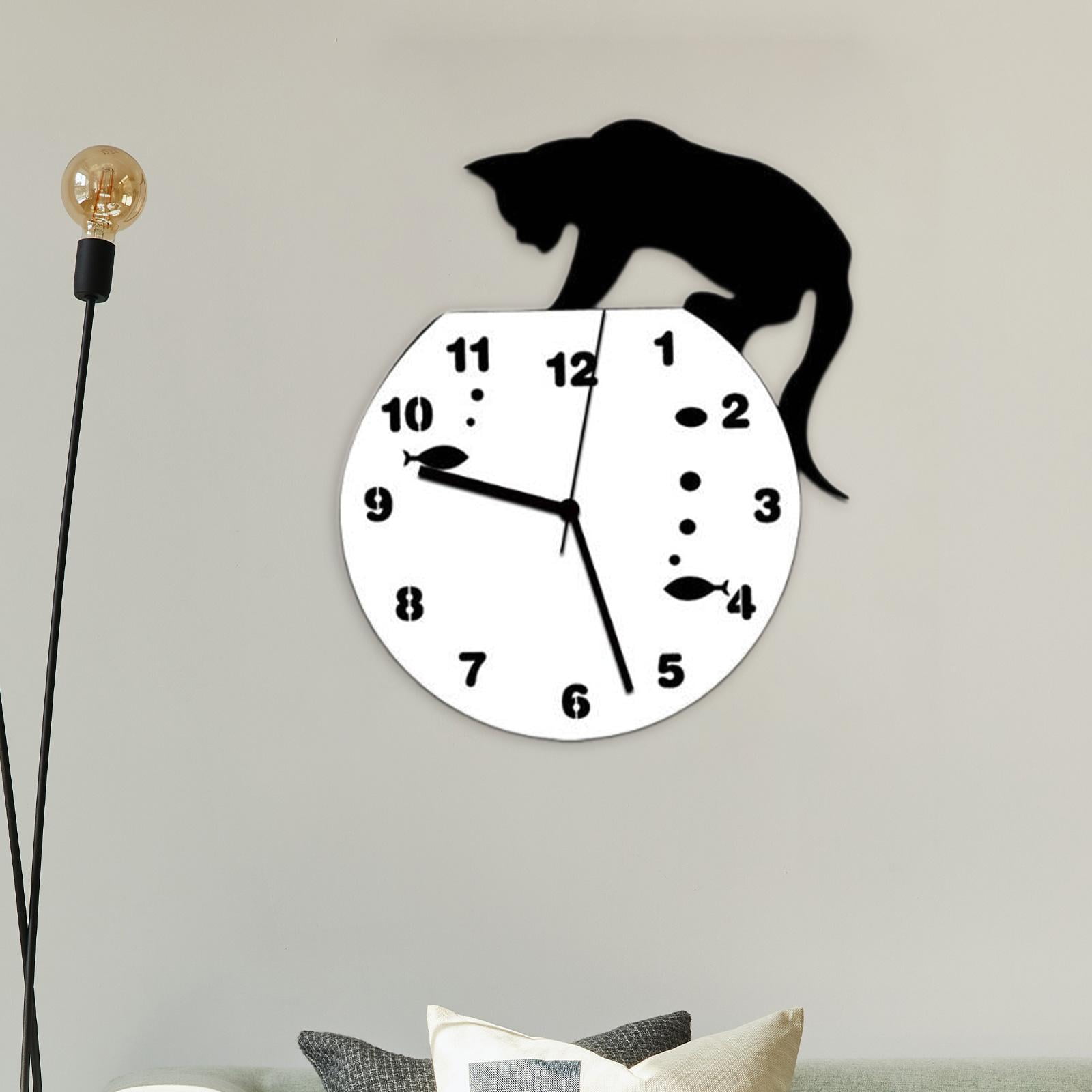 LOVIVER Silent Wall Clock Decorative Clocks for Walls Acrylic Animal ...