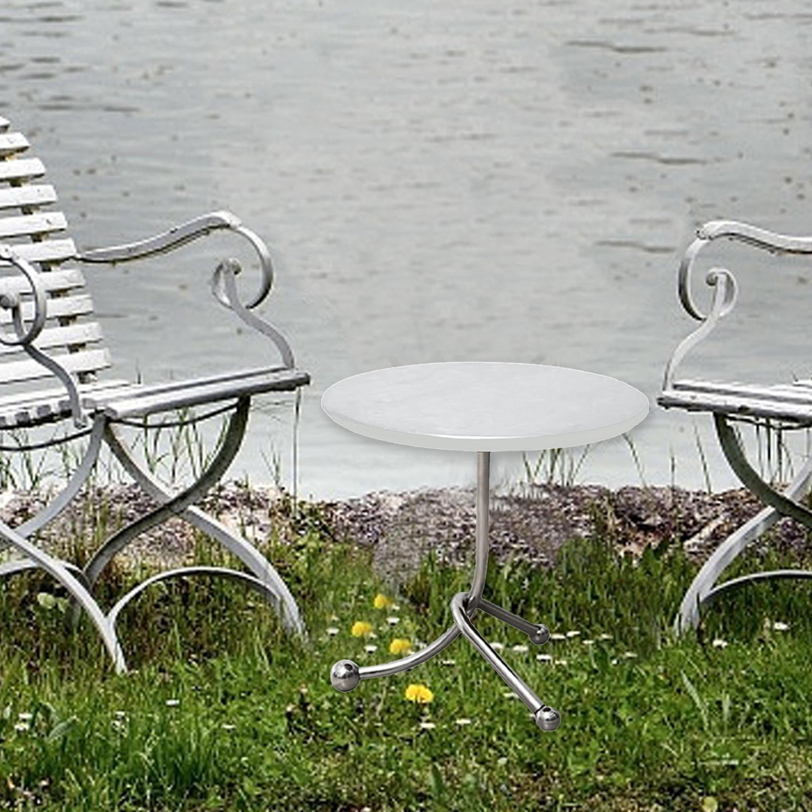 LOVIVER Small End Table Tea Table Ornament Stainless Steel Frame ...