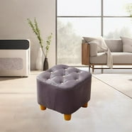 Small Footstool Foot Rest with Wooden Legs, Rectangle Chair Step Stool ...
