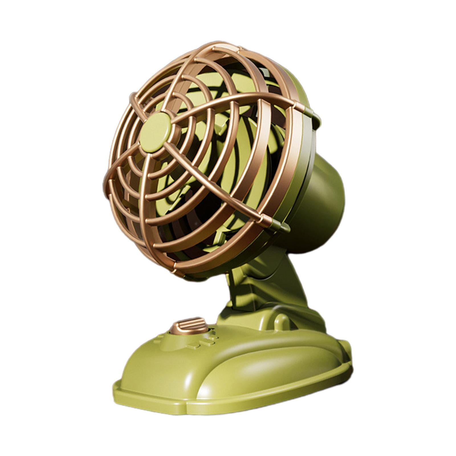 LOVIVER Small USB Desk Fan Mini Fan Retro Portable Silent 2 Speeds ...