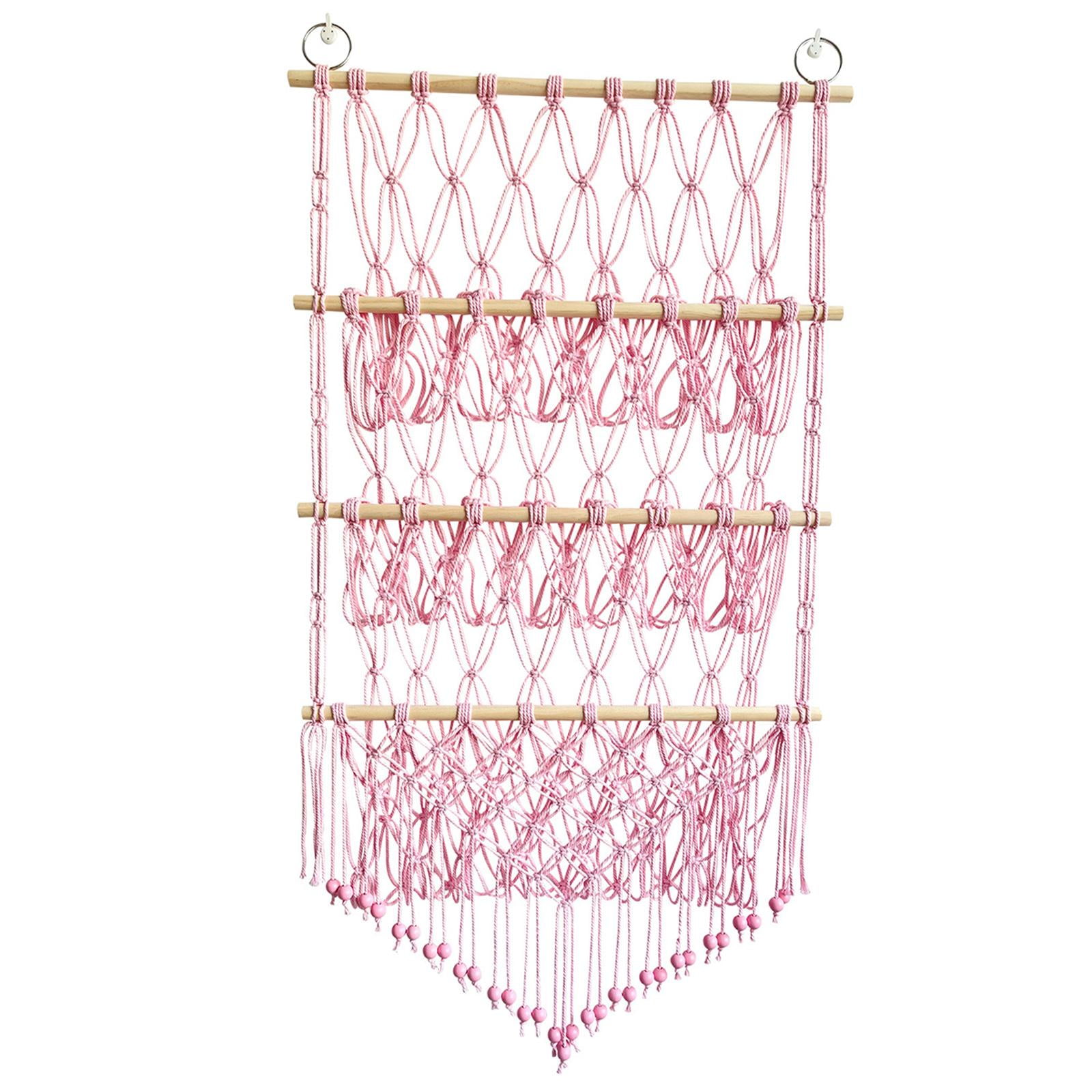 LOVIVER Stuffed Animal Hammock Stuffed Toy Net Toy Storage Boho Macrame ...