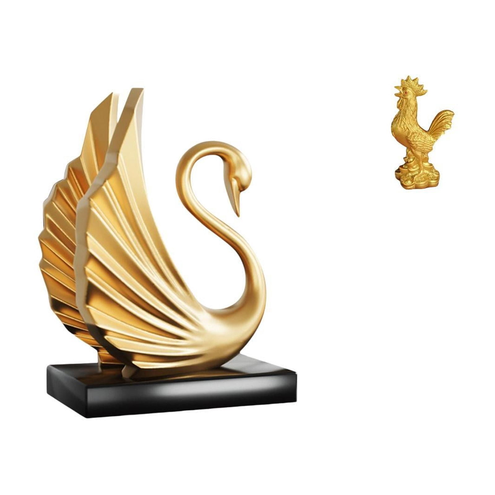 LOVIVER Swan Chicken Figurine Modern Art Sculpture Collection for ...