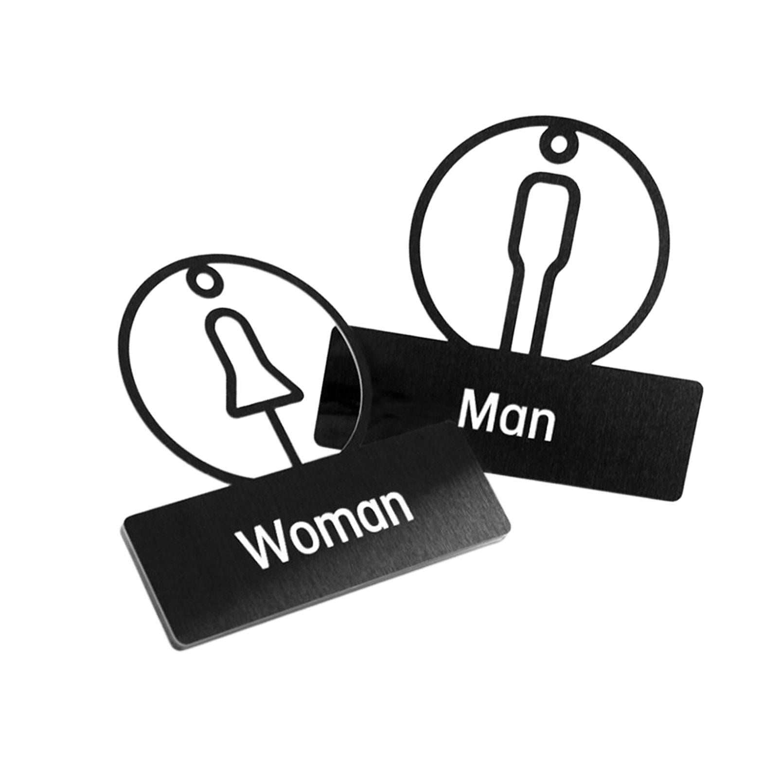 LOVIVER Toilet Door Sign Bathroom Signage Male and Female Toilet ...