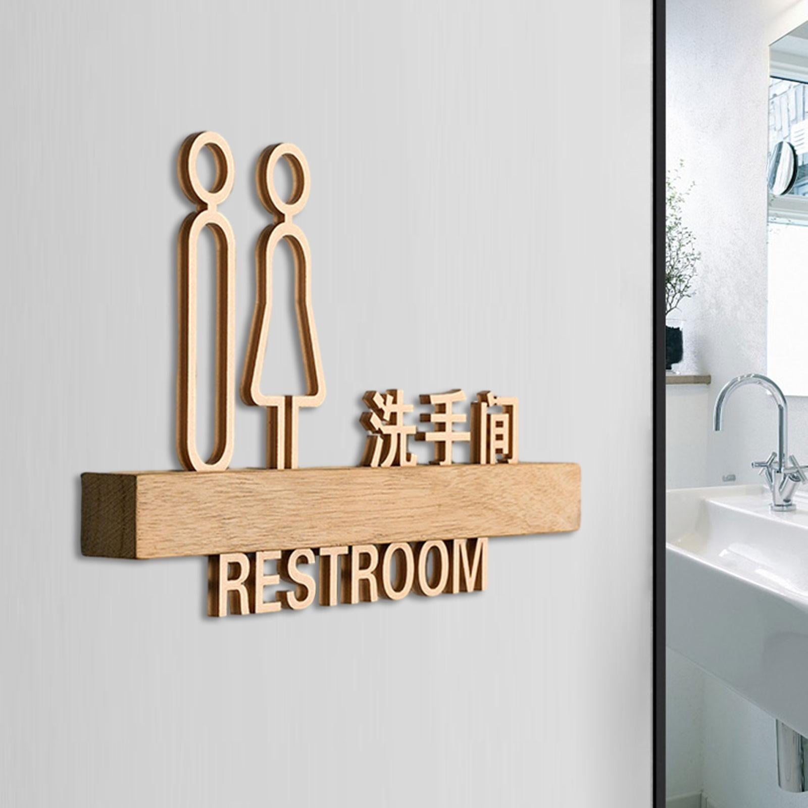 LOVIVER Toilet Signs Bathroom Sign Bathroom Signage Toilet Symbol ...